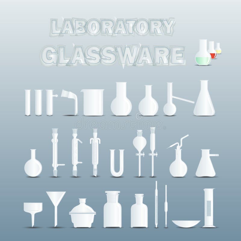 Laboratory Glassware Vertical Stock Vector - Illustration of physician ...