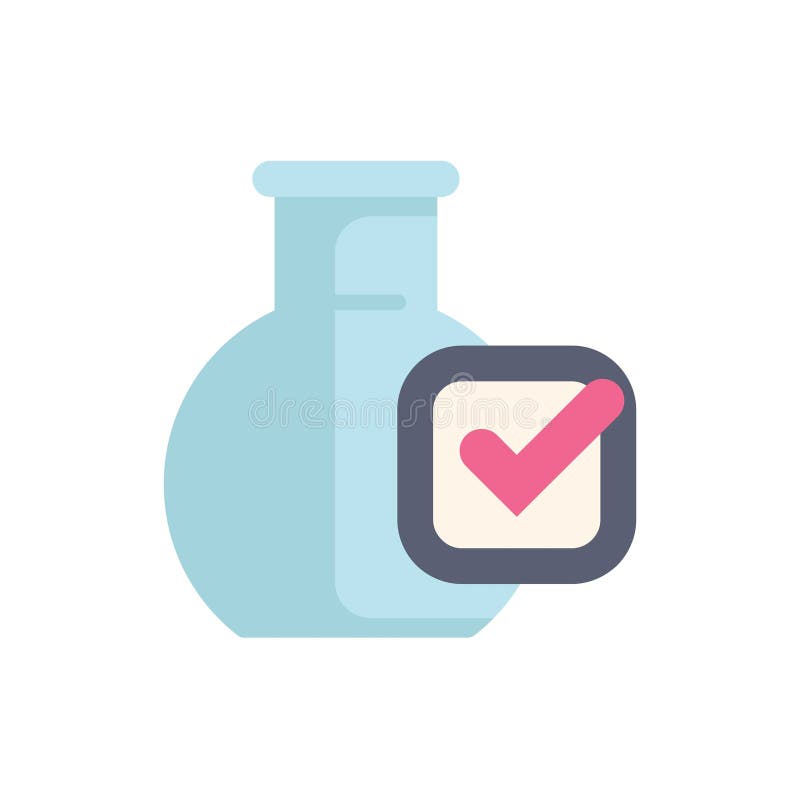 Laboratory Glassware Beaker Receiving Passing Check Mark Symbol Icon ...
