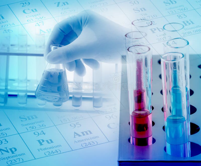 Laboratory Glassware with Chemicals Stock Photo - Image of hand ...