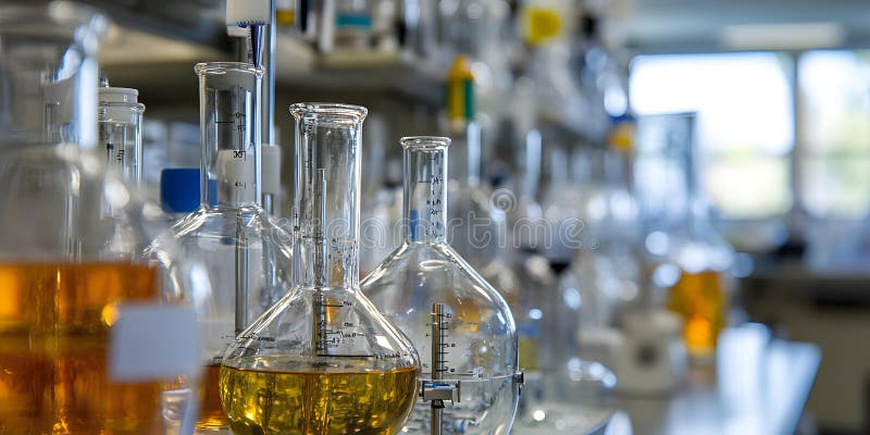 Laboratory Glassware Collection on Shelf Stock Illustration ...