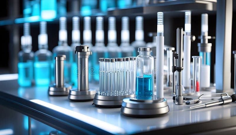 Laboratory Glassware with Colored Liquid, Science Research and ...