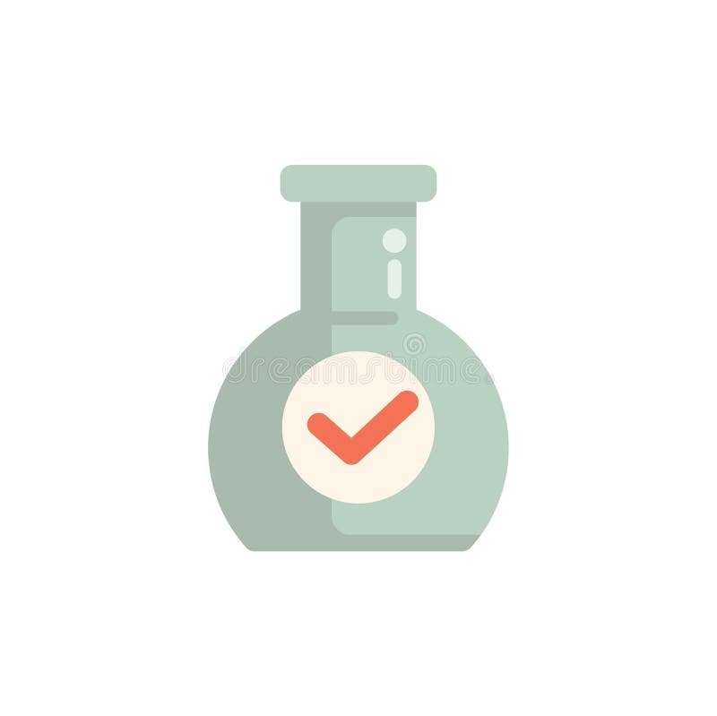 Laboratory Glassware Displaying a Check Mark Icon Stock Illustration ...