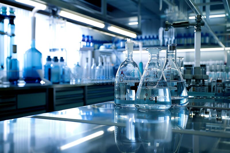 Laboratory Glassware Erlenmeyer Flasks, Beakers, Science Experiment ...