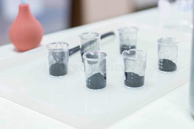 Laboratory Glassware Filled with Black Liquid, Science Laboratory ...