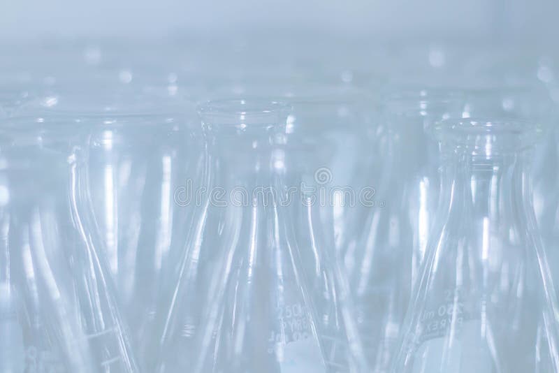 Laboratory Glassware with Green Liquid in a Science Research Laboratory ...