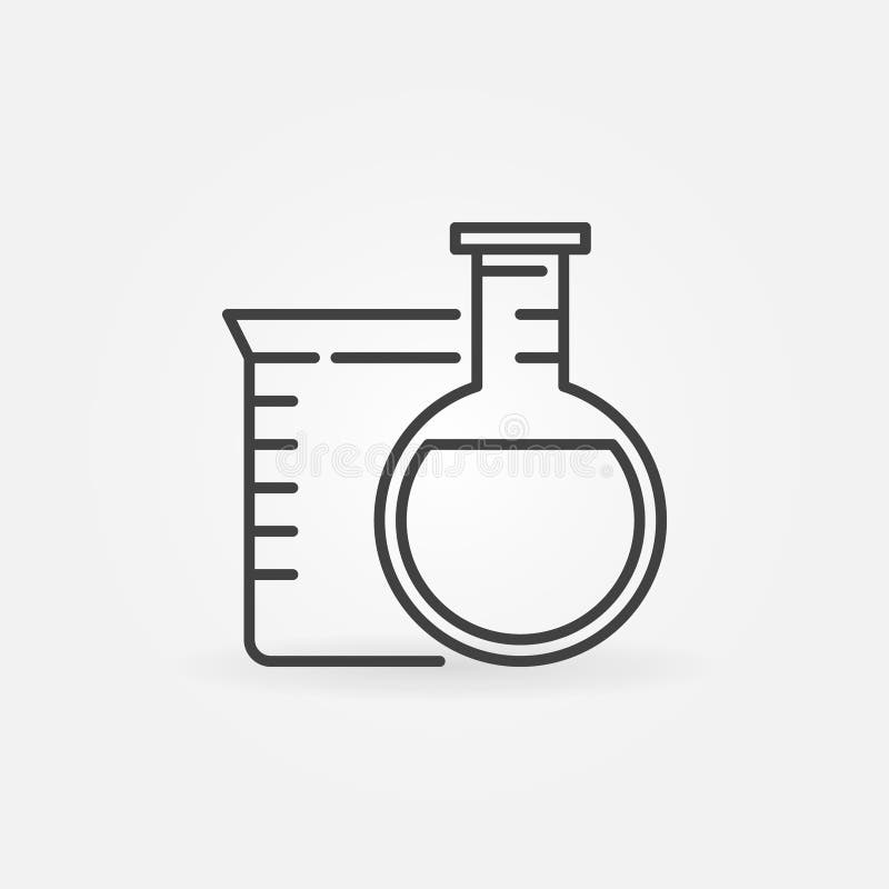 Laboratory Glassware Outline Icon Stock Vector - Illustration of ...