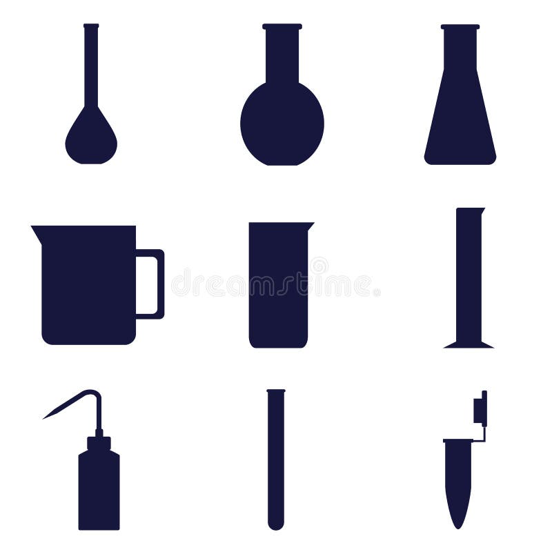 Laboratory glassware icons stock vector. Illustration of biology - 65746486