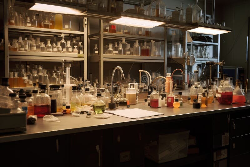 Laboratory with Glassware, Instruments, and Tools for Conducting ...