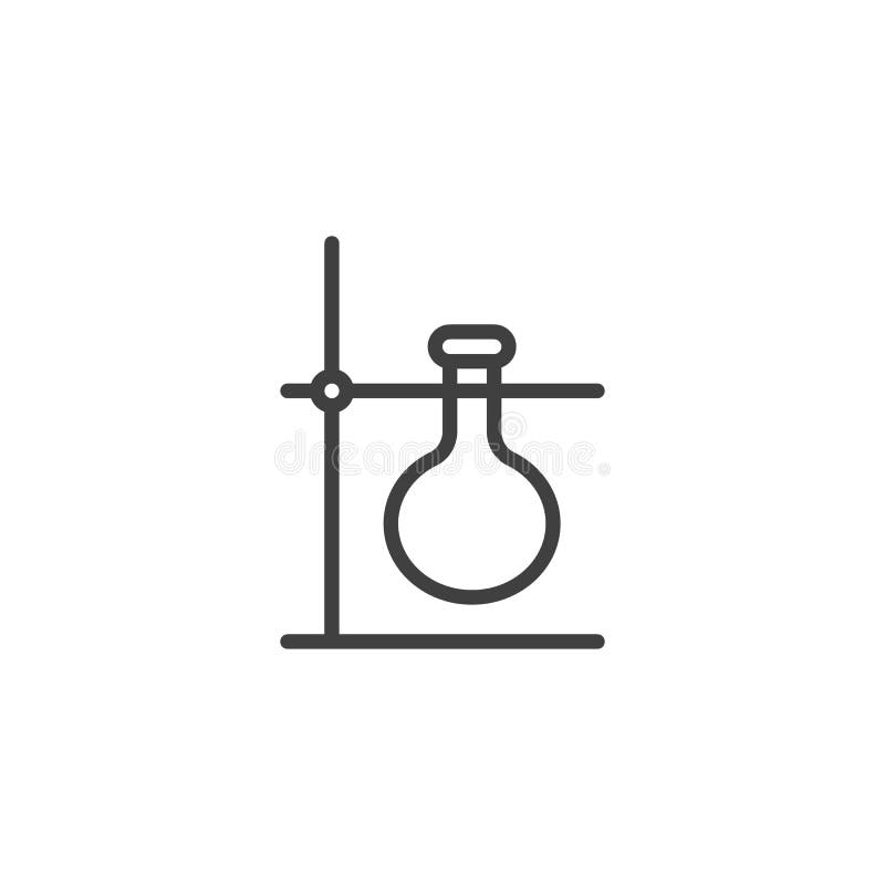 Laboratory Glassware Line Icon Stock Vector - Illustration of research ...