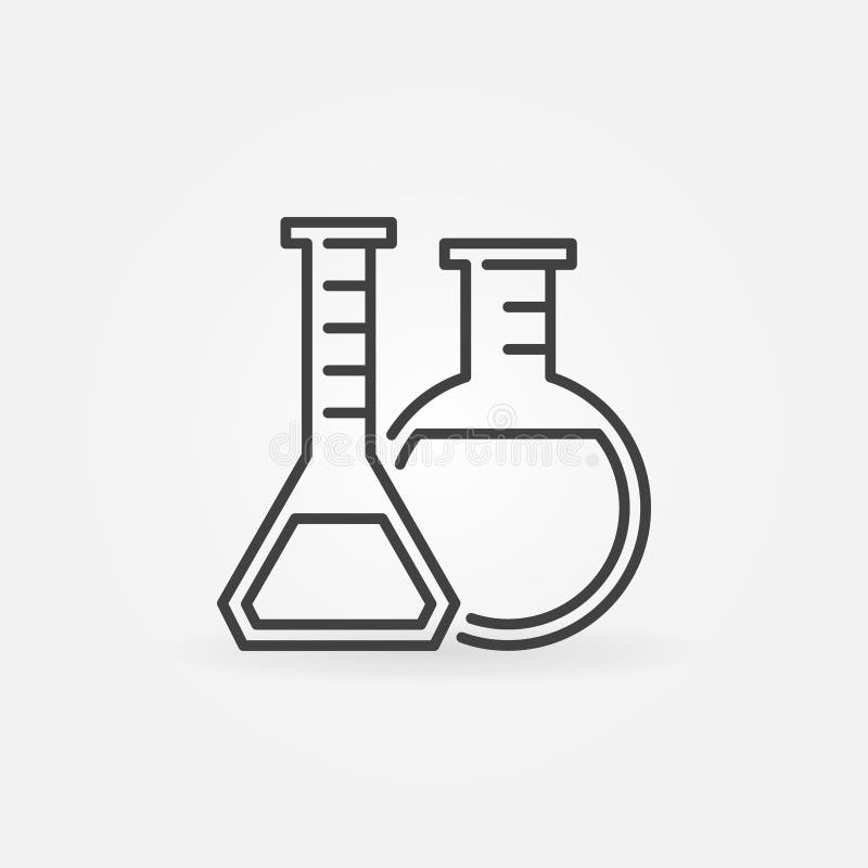 Laboratory Glassware Outline Icon Stock Vector - Illustration of ...