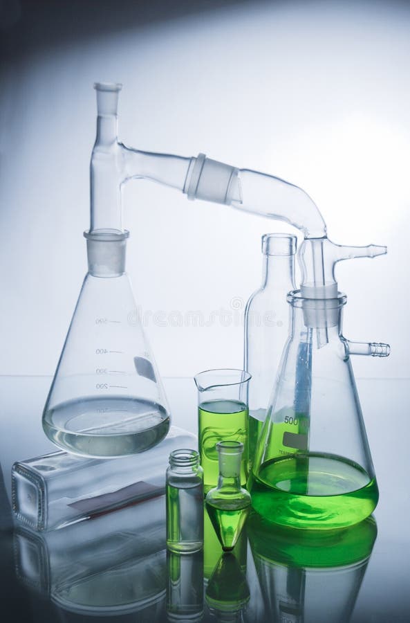 Laboratory Glassware Over White Stock Image - Image of discovery ...