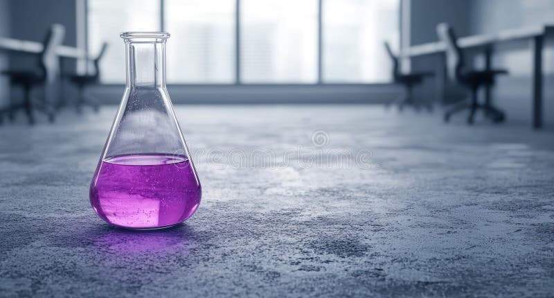 Laboratory Glassware with Purple Liquid Stock Illustration ...