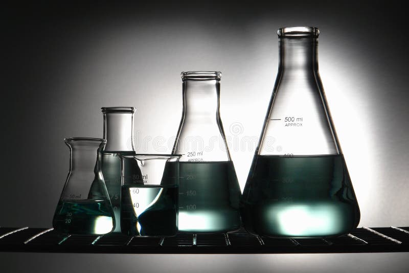 Laboratory Glassware in Science Research Lab Stock Image - Image of ...