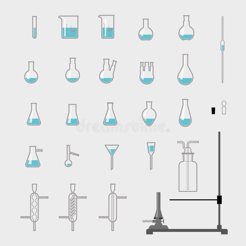 Laboratory glassware stock vector. Illustration of liquid - 27036792