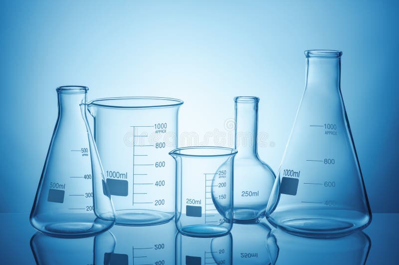 Laboratory Glassware Set stock illustration. Illustration of amount ...