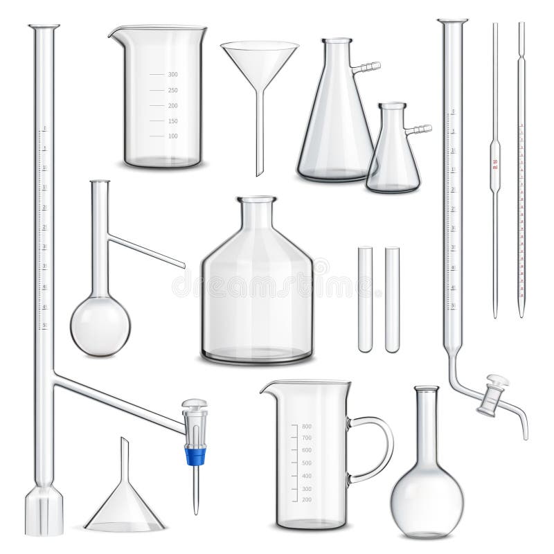 Laboratory Glassware Set stock vector. Illustration of concept - 115639202