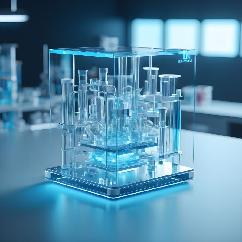 Laboratory Glassware on Table in Science Laboratory. Stock Illustration ...