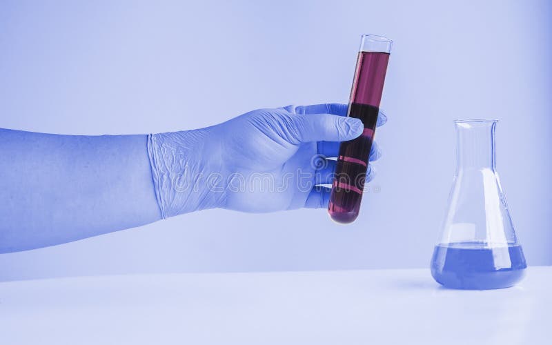 Laboratory Glassware or Test Tube in Hand Stock Image - Image of ...