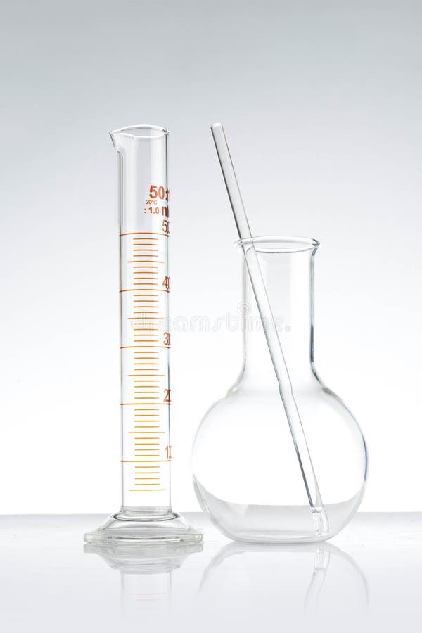 Laboratory Glassware with Water and Empty Stock Photo - Image of ...