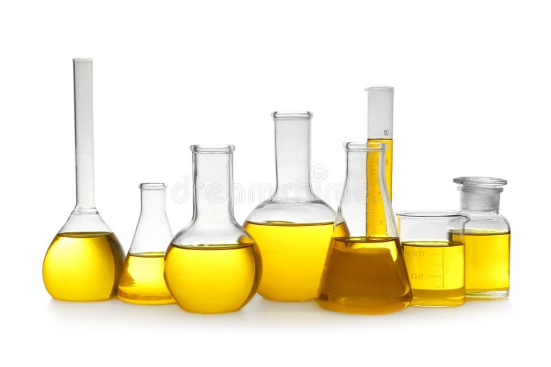 Laboratory Glassware with Yellow Liquid Stock Image - Image of ...