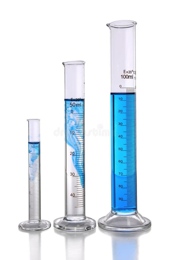 Graduated Cylinders of Different Colored Chemicals Stock Photo - Image ...