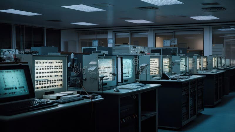 A Brightly Lit Laboratory with Rows of Machines Processing Huge Amounts ...