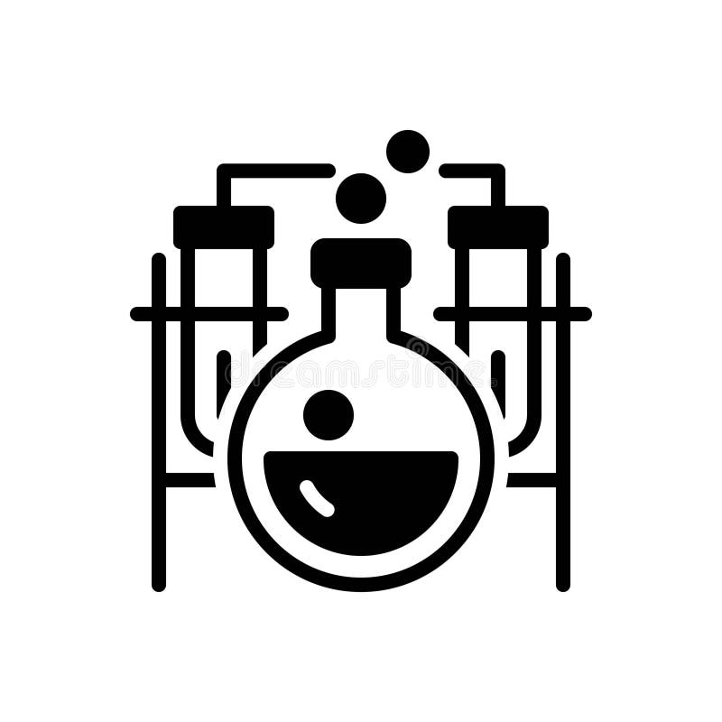 Black Solid Icon for Laboratory, Lab and Testing Stock Illustration ...