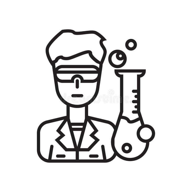 Scientist Icon Vector Sign and Symbol Isolated on White Background ...
