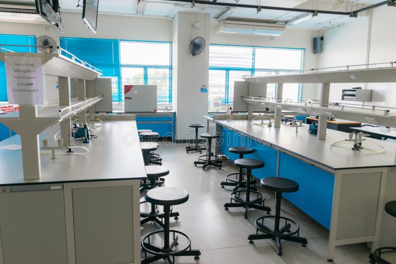Science Modern Lab Interior Architecture. Stock Image - Image of meter ...