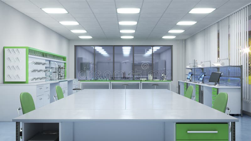 Laboratory Interior. 3d Illustration Stock Illustration - Illustration ...