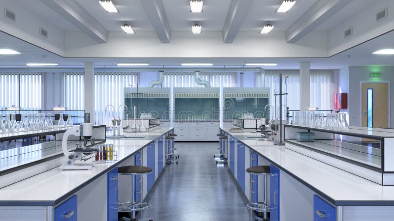 Laboratory Interior. Spacious Laboratory. Stock Illustration ...