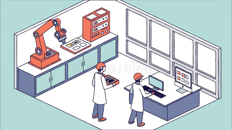Lab Interior with Robot Arm, Science Lab and Automation Technology ...