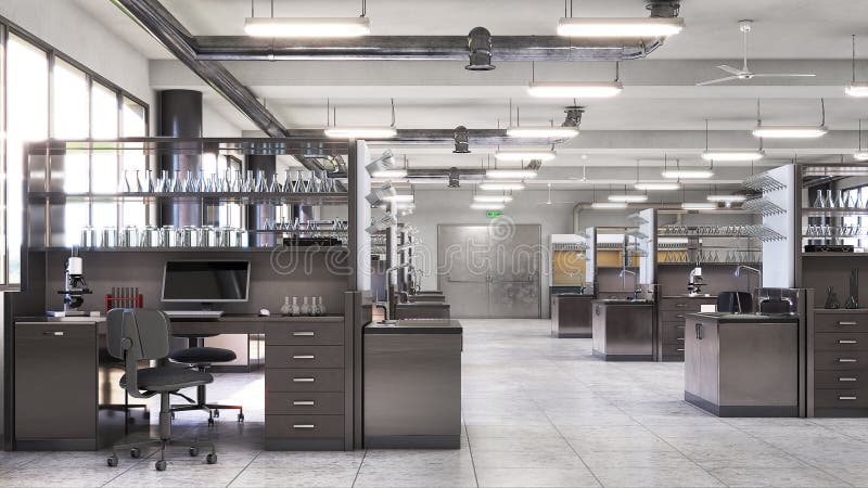 Laboratory Interior with Lab Equipment. Stock Illustration ...