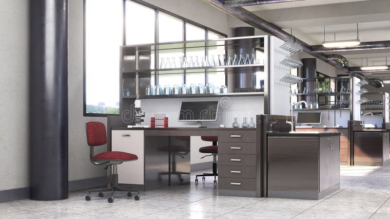 Laboratory Interior with Lab Equipment. Stock Illustration ...