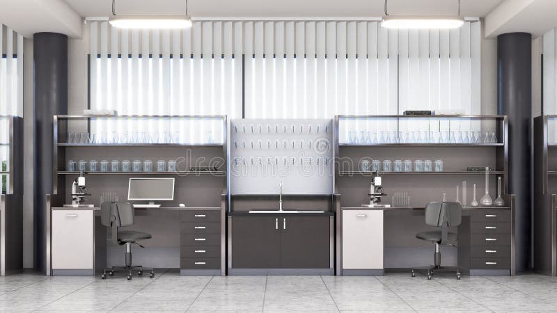 Laboratory Interior with Lab Equipment. Stock Illustration ...