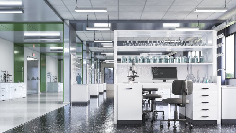 Laboratory Interior with Lab Equipment. Stock Illustration ...