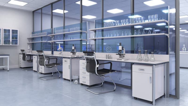 Laboratory Interior with Lab Equipment. Stock Image - Image of device ...