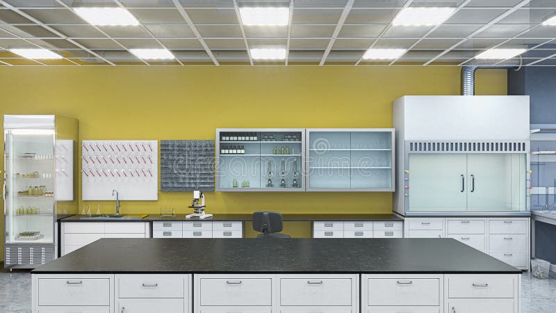 Laboratory Interior with Lab Equipment. Stock Image - Image of ...