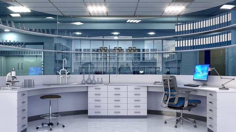 Laboratory Interior with Lab Equipment. Stock Illustration ...