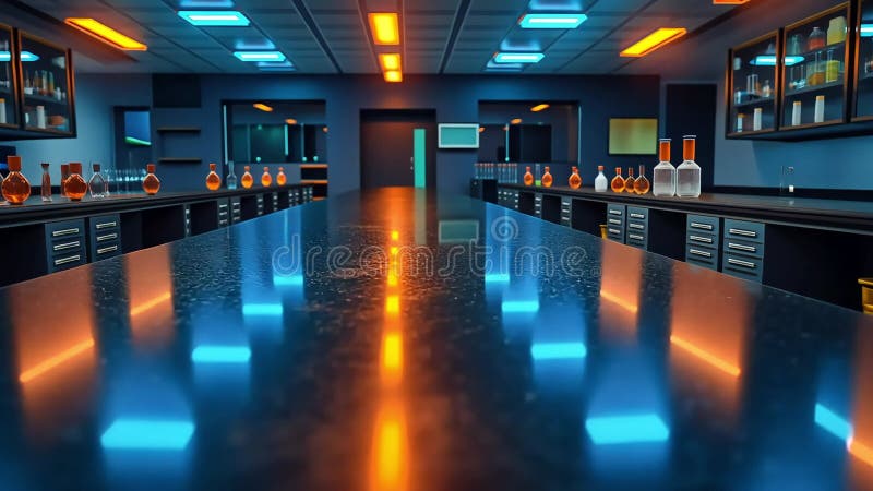 Laboratory Interior with Neon Lights Stock Footage - Video of ...