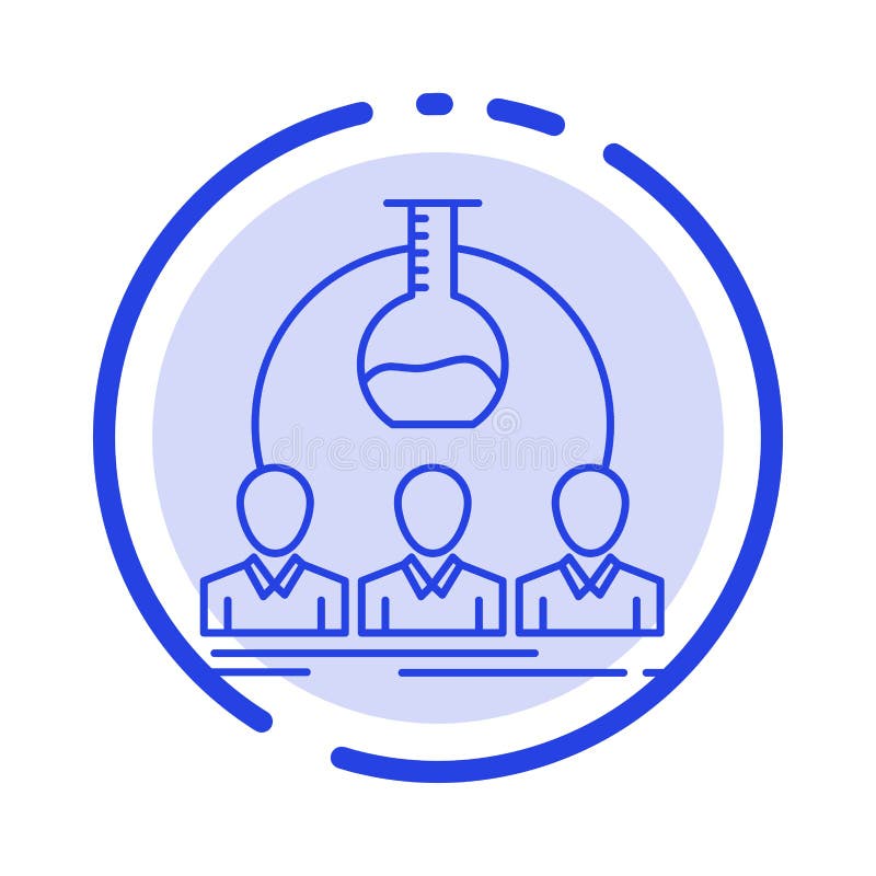 Laboratory, Lab, Man, Experiment, Scientist Blue Dotted Line Line Icon ...