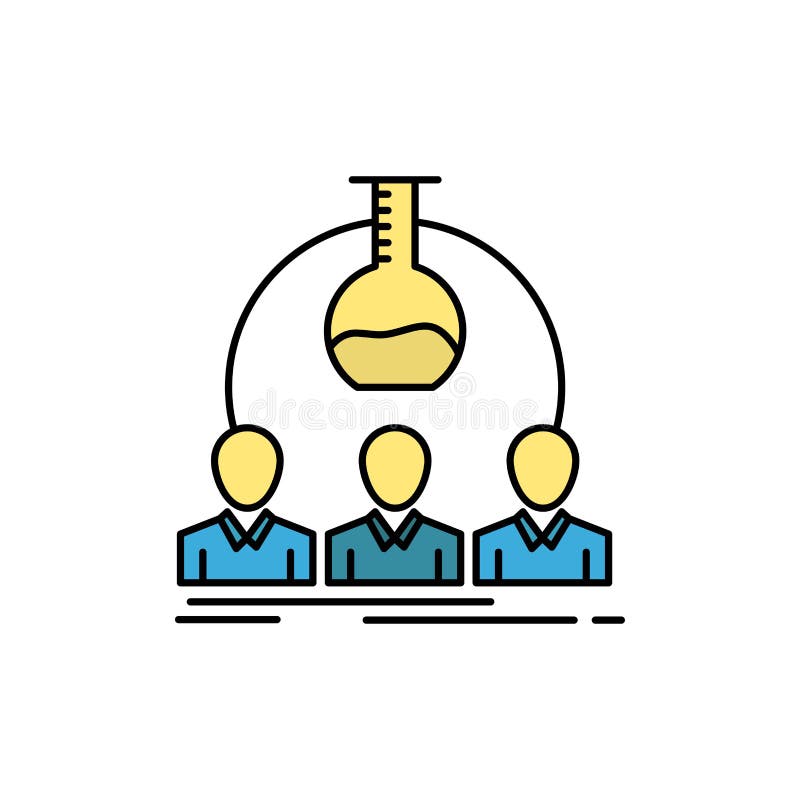 Laboratory, Lab, Man, Experiment, Scientist Flat Color Icon. Vector ...