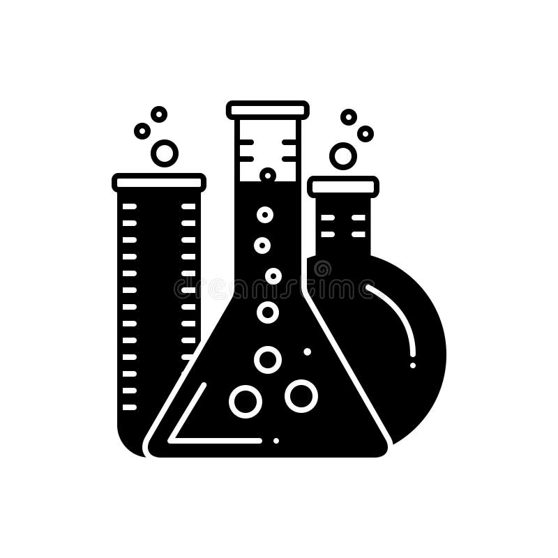 Black Solid Icon for Laboratory, Research and Lab Stock Vector ...