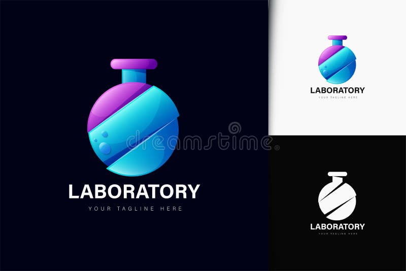 Laboratory Logo Design with Gradient Stock Vector - Illustration of ...
