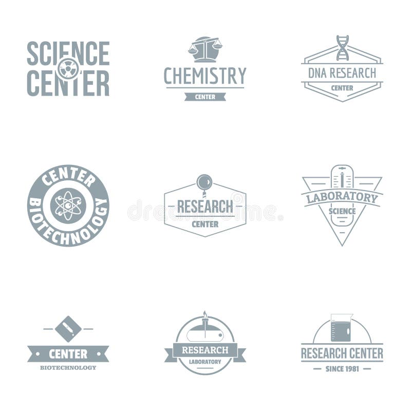 Laboratory Logo Set, Simple Style Stock Vector - Illustration of ...