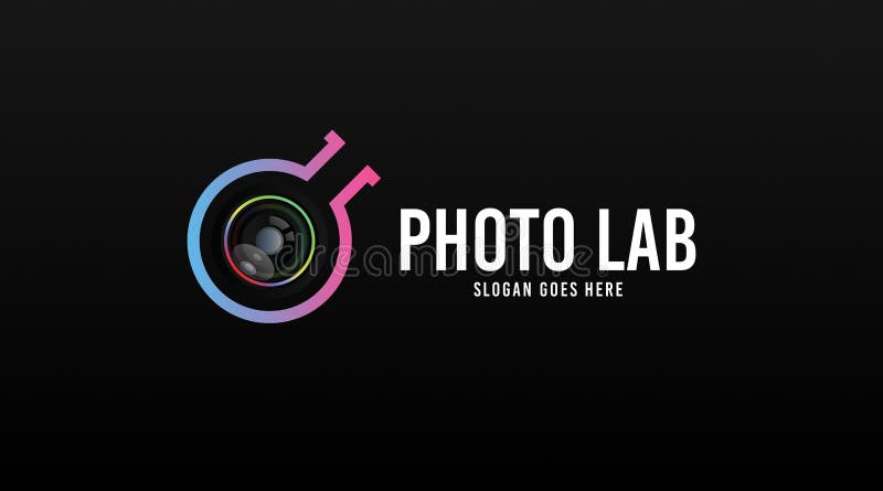 Laboratory Logo Template Vector Isolated in Dark Background Stock ...