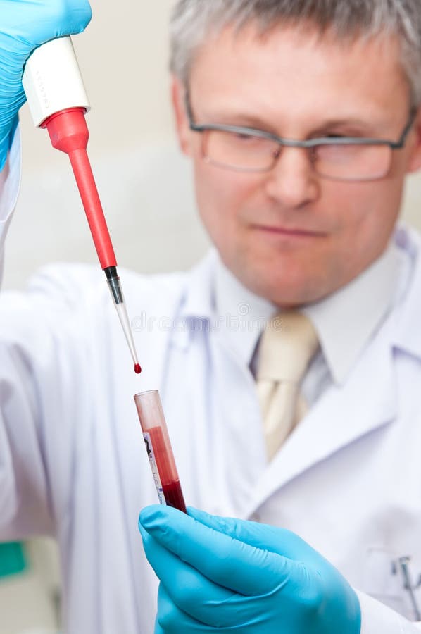 Laboratory Man Blood Testing Stock Image - Image of droplet, health ...
