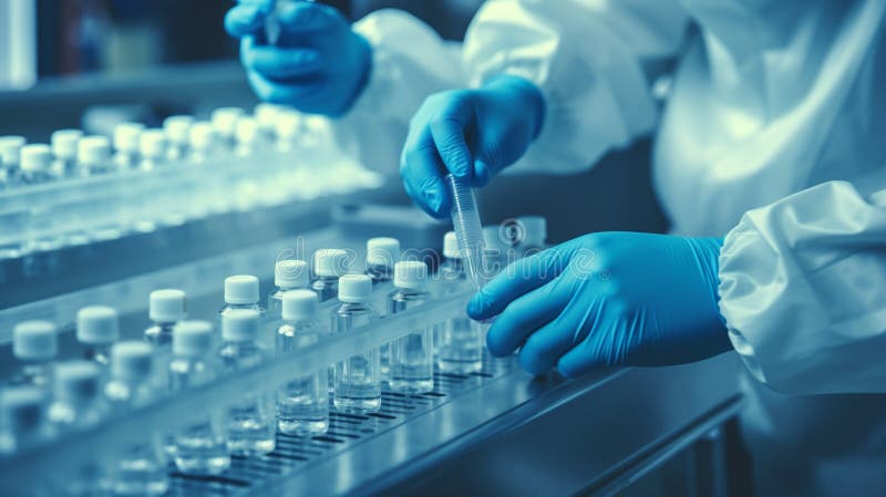 Laboratory Man with Test Tubes. Generative AI, Stock Illustration ...