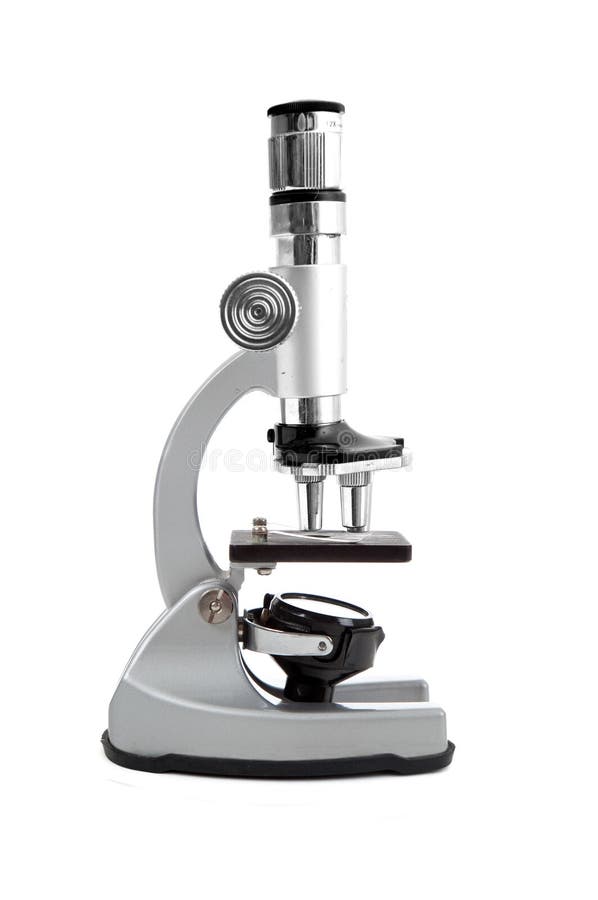 Laboratory Metal Microscope and Test Tubes with Liquid Isolated Stock ...