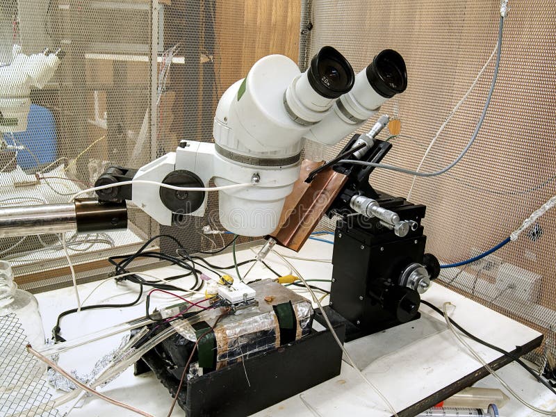 Laboratory microscope stock image. Image of biology, holding - 18204447